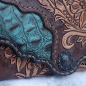 Leather Tooled Wallet Pattern PDF- Bi-fold Clutch With Fringe and Inlay ...