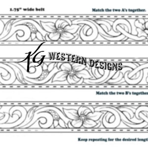 Leather Belt Pattern, Western Scrollwork, Flowers & Vines Tooling ...