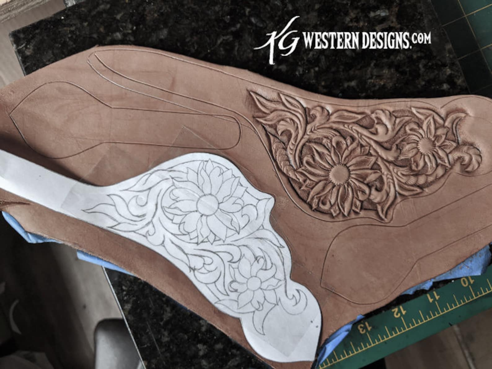 Spur Straps Pattern Template- Floral, Sunflowers, Daisy's- Western ...