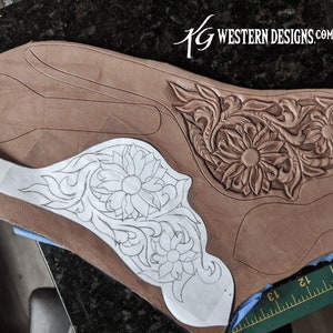 Spur Straps Pattern Template- Floral, Sunflowers, Daisy's- Western ...