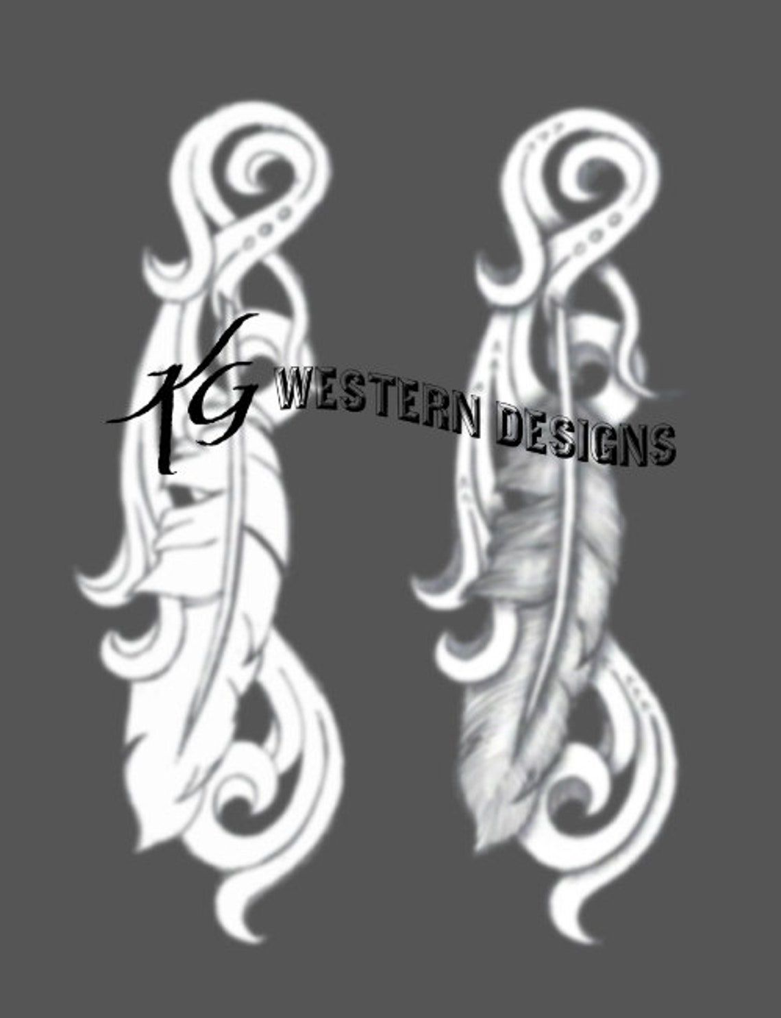 3 Pack Leather Tooling Feather-&-vines Tracing Designs Pattern PDF ...