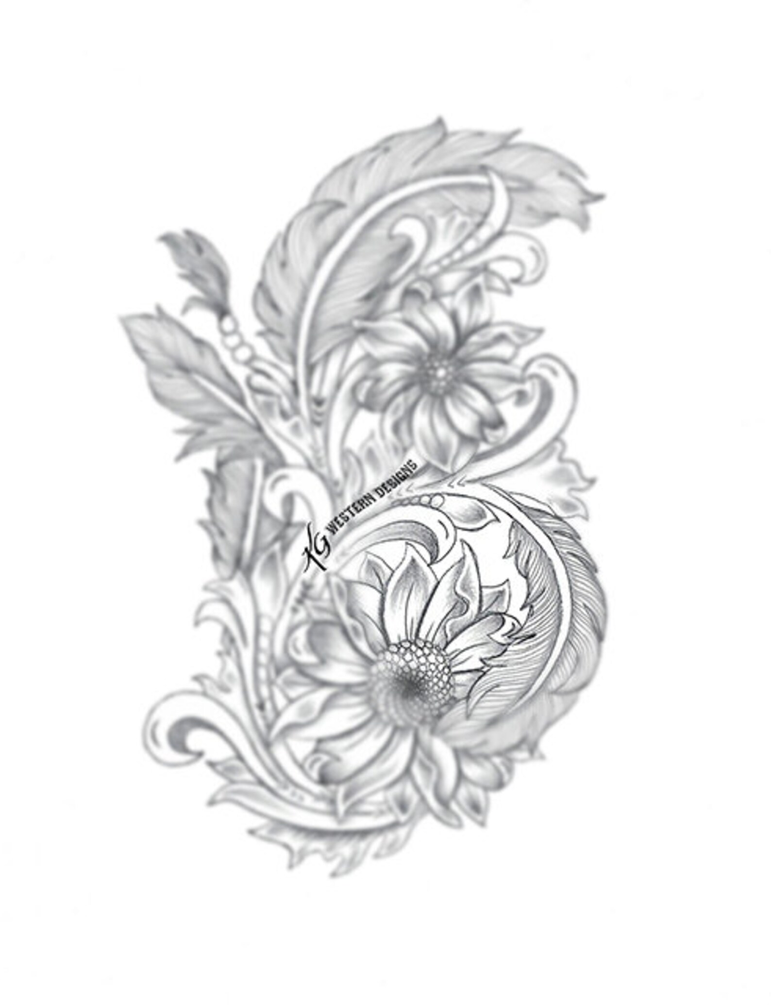 Sunflower Daisy Floral Vines Leather Tooling Tracing Design - Etsy