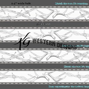 Leather Belt Tooling Pattern -antlers and Barbwire- Design Pattern PDF ...
