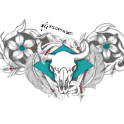 Leather Tooling Feather-vines-flowers-western-design Design - Etsy