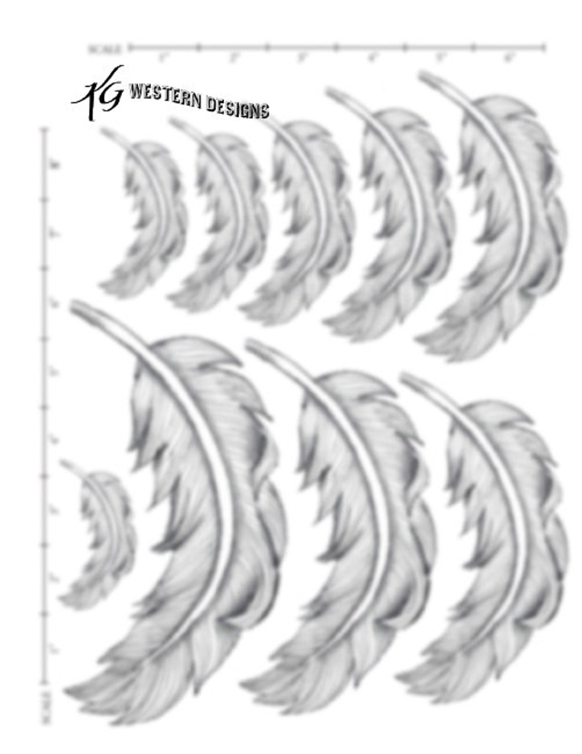 Leather Tooling Curved Feather Carving Scale Pattern Pack - Etsy