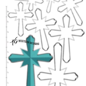 Western Bling Cross Leather Tooling Tracing Pattern Scale - Etsy