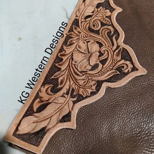 Leather Feathers-flower-western Borderline Tracing Corner Design ...