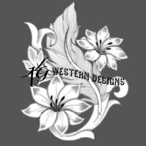 Leather Feather & Flowers Tooling Tracing Design Pattern PDF - Etsy