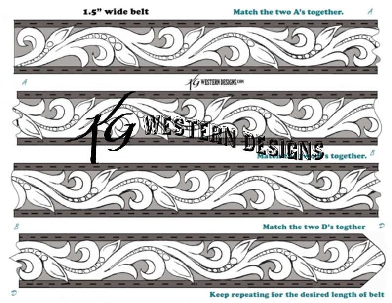 Leather Belt Pattern, Feathers, Vines and Scrolls, Tooling Design PDF ...