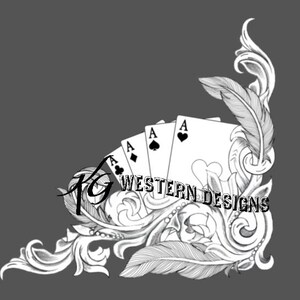 Leather Tooling Playing Cards, Western Feathers, Corner Frame Design ...