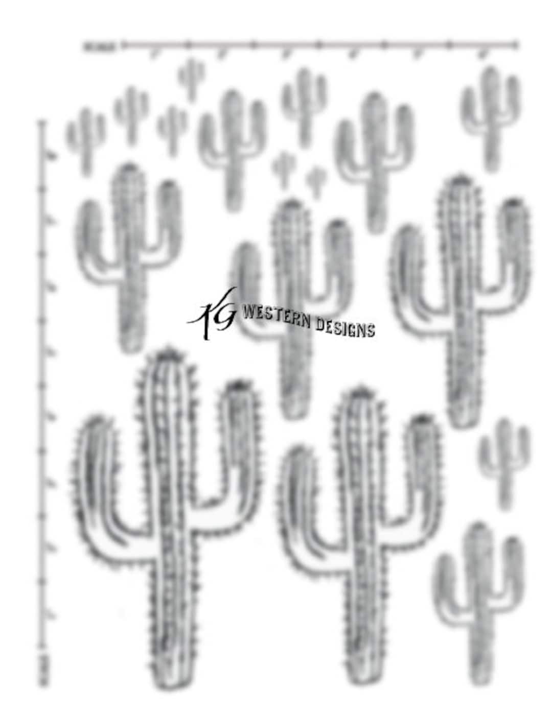 Leather Tooling Element -southwest Cactus Shape- Design Pattern Size ...