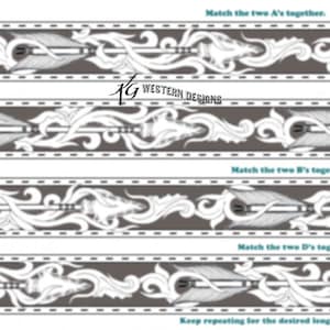 3 Leather Belt Patterns- PDF Pack- Western Tooling, Sunflowers ...