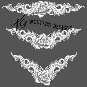 Leather-tooling-flower and Vines- Border Design Pattern 3 Pack - Etsy