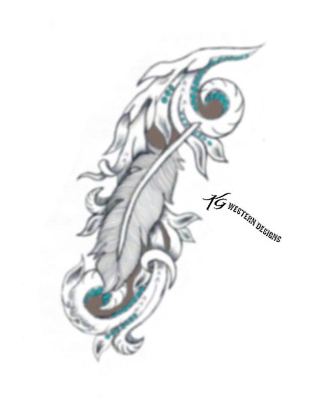 Feather-vines1 Design Leather Tooling Tracing Design Pattern - Etsy