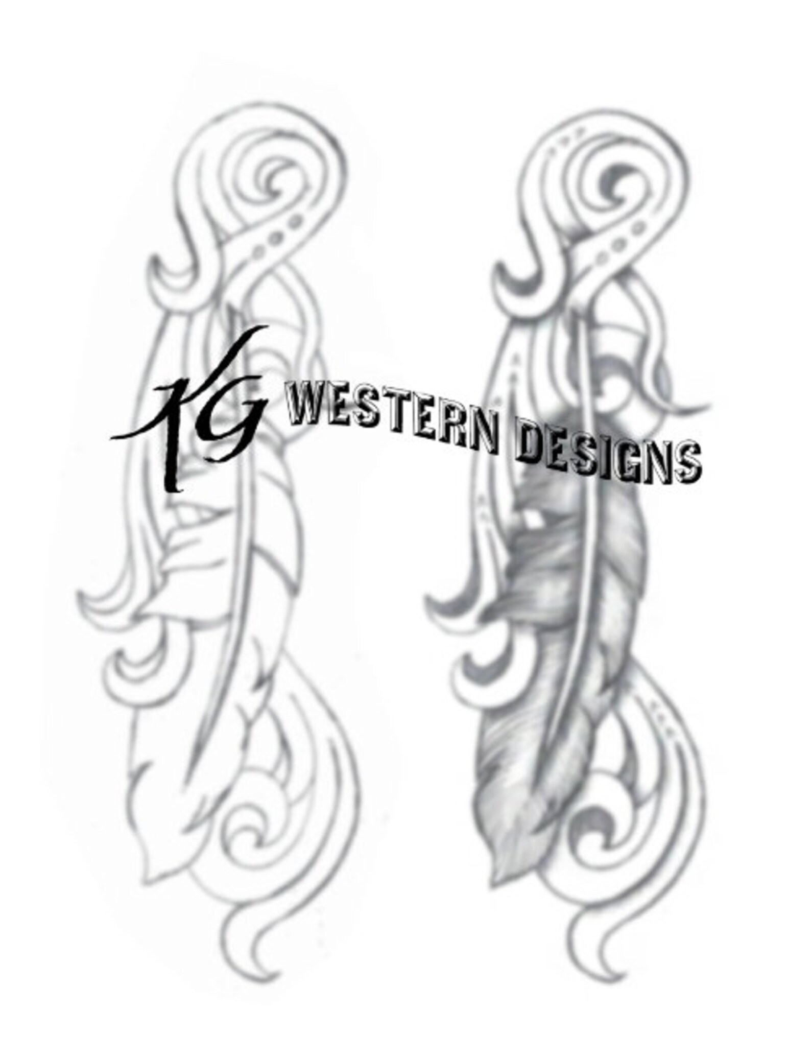 3 Pack Leather Tooling Feather-&-vines Tracing Designs Pattern PDF ...