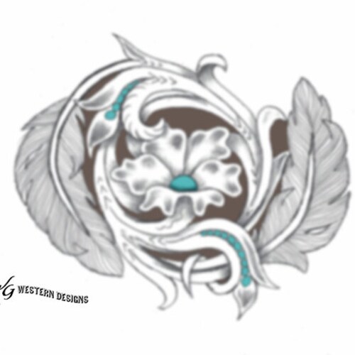 Twisted Feather Floral Tracing Leather Tooling Pattern Design - Etsy