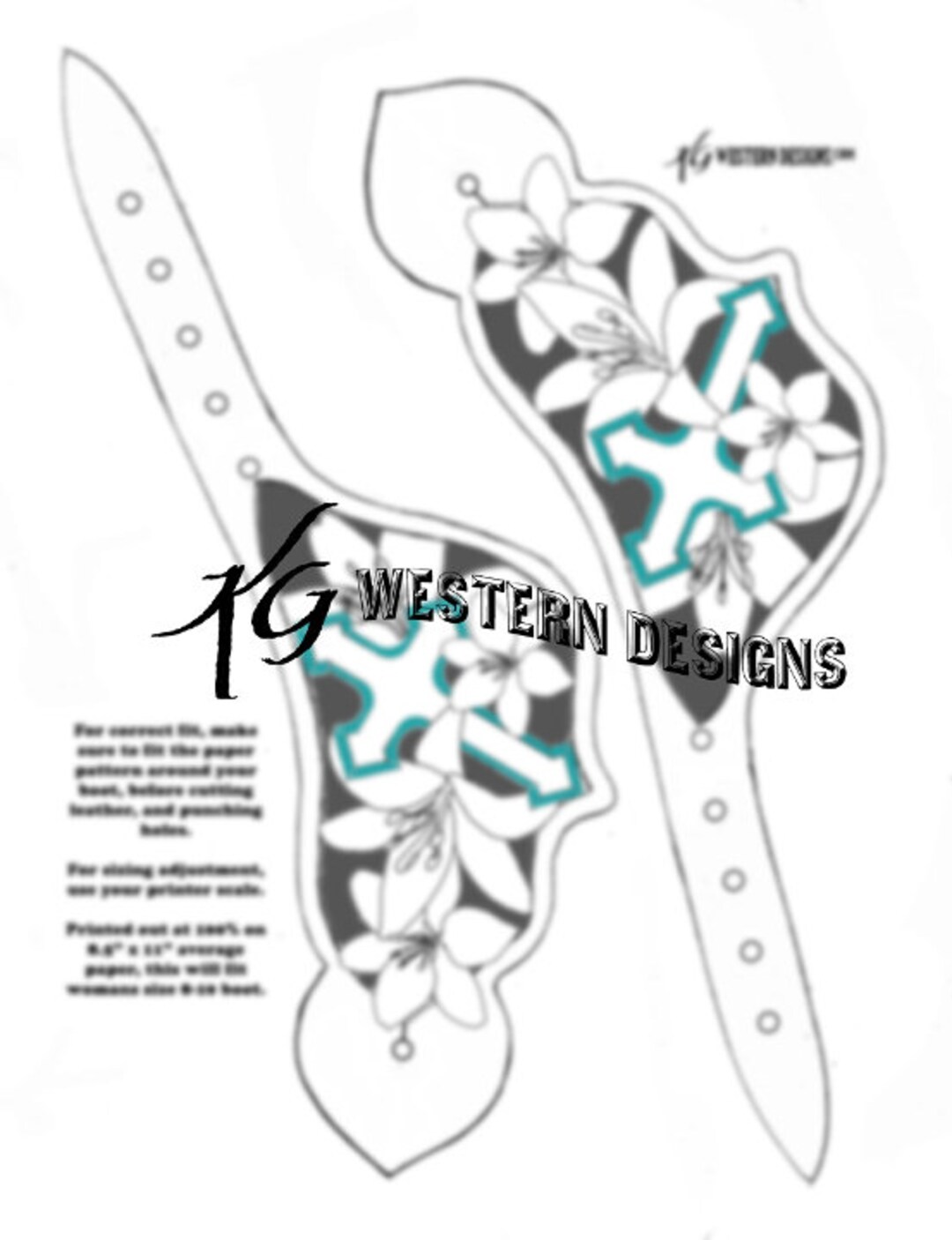 Spur Straps Pattern Template- Leather Pattern PDF- Tiger Lilly's and ...