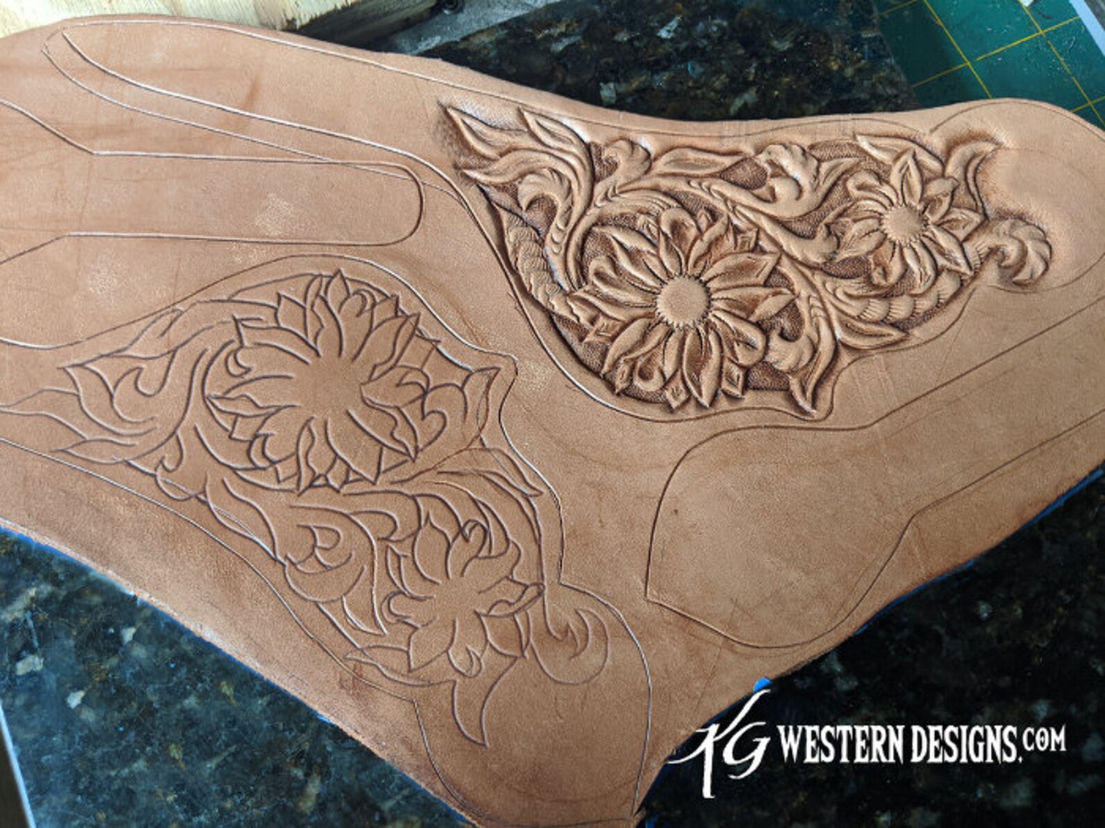 Spur Straps Pattern Template- Floral, Sunflowers, Daisy's- Western ...
