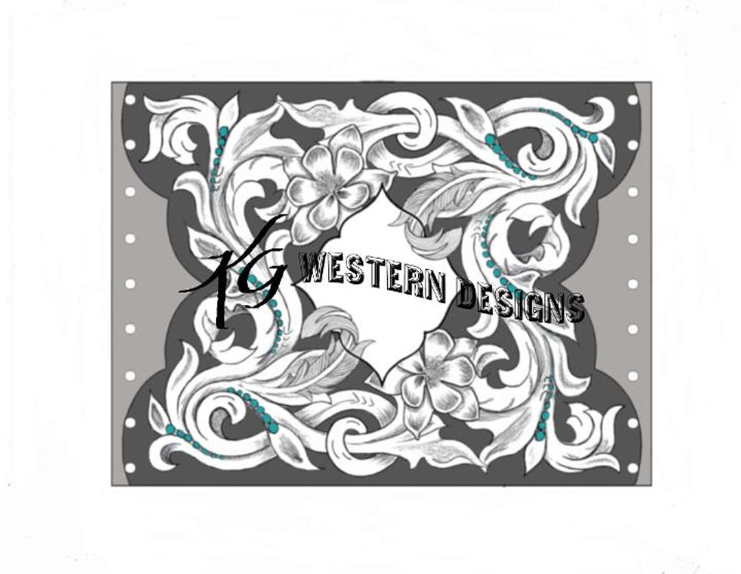 Bouquet Wrap Pattern, Western Feathers, Flowers and Vines, 6x8 Frame ...