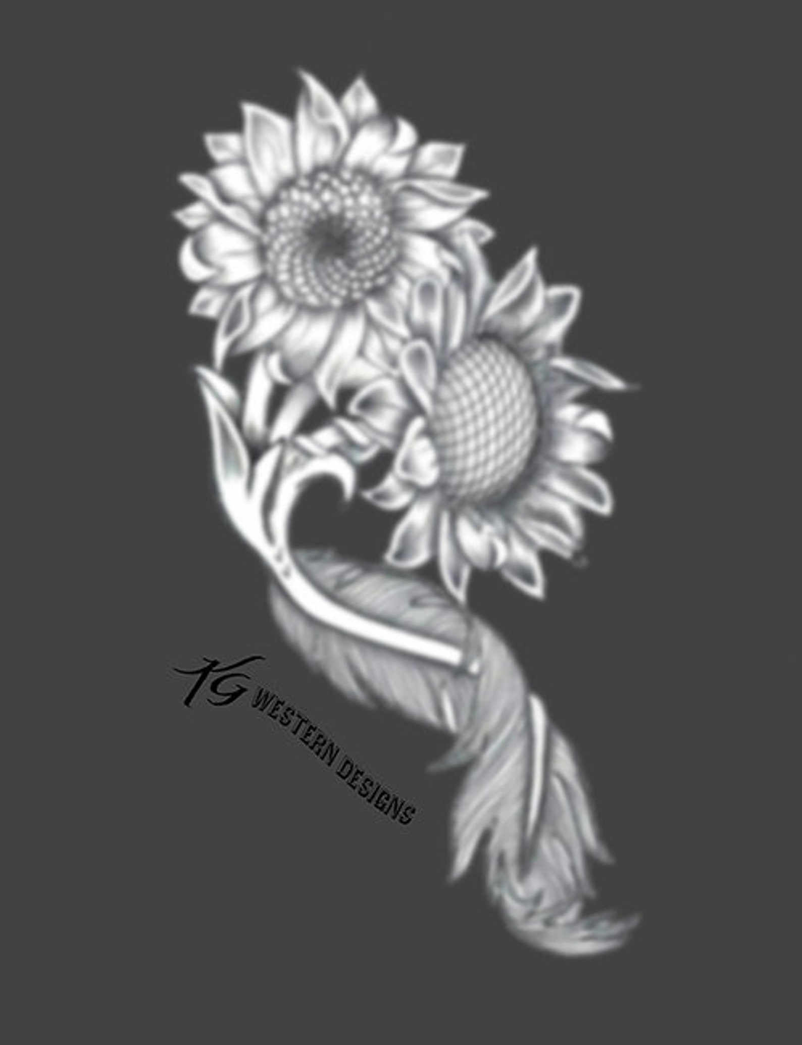 Leather Tooling Element Sunflowers-twisted Feather Tracing - Etsy