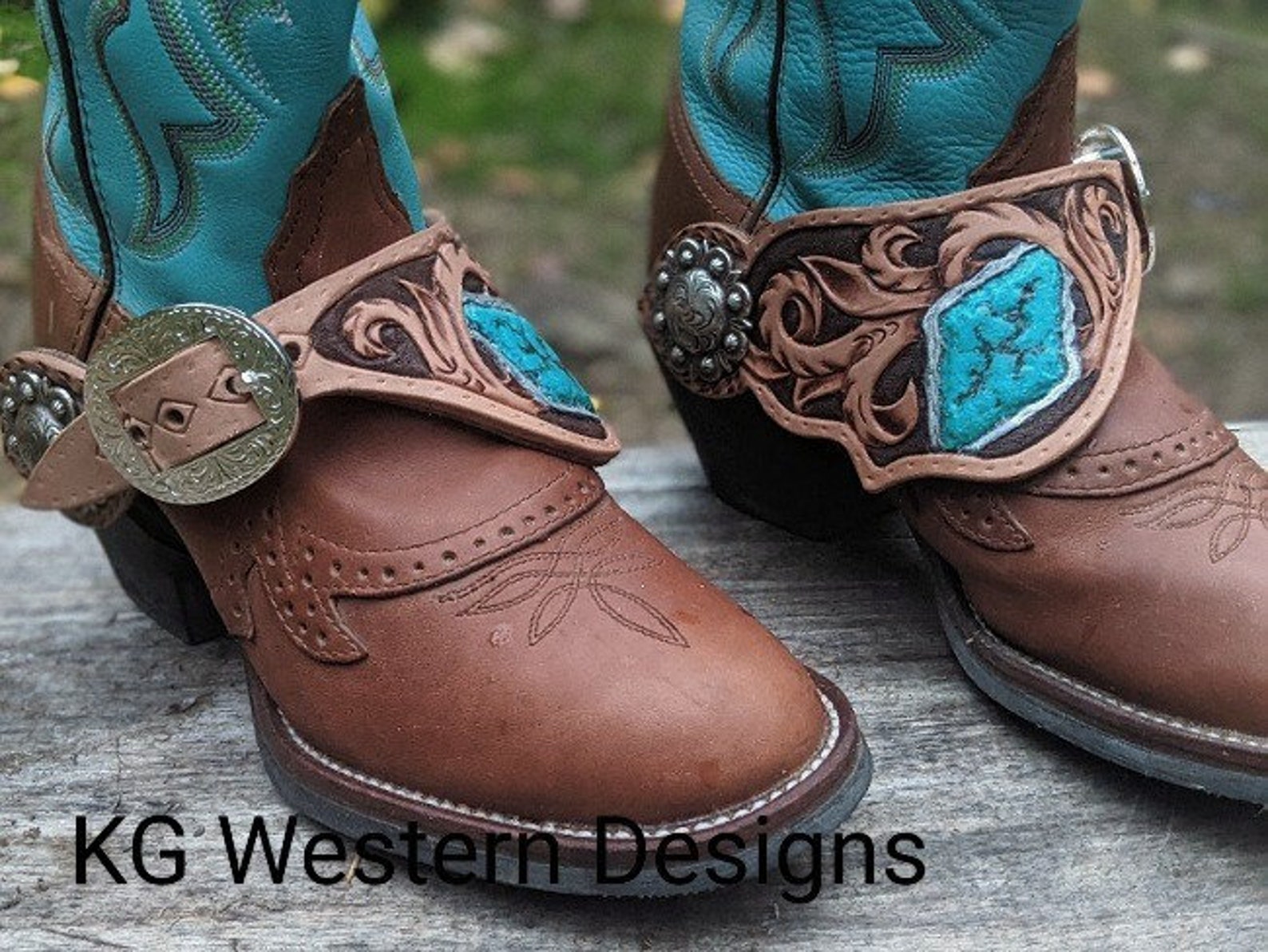 Leather Spur Strap Pattern PDF -tooling Template- Turquoise Stone With ...