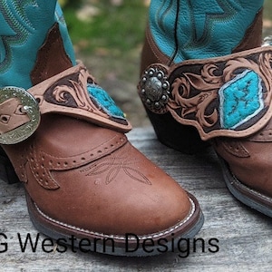 Leather Spur Strap Pattern PDF -tooling Template- Turquoise Stone With ...