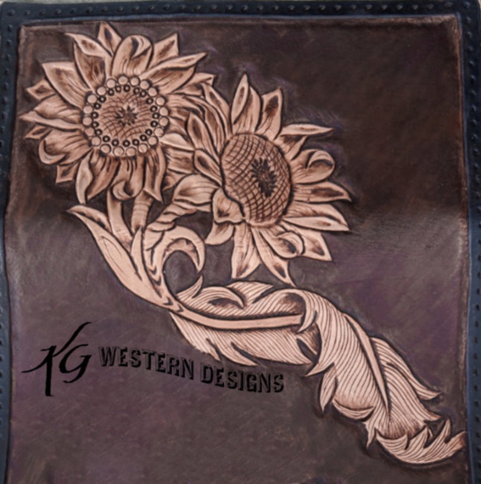 Leather Tooling Element Sunflowers-twisted Feather Tracing - Etsy