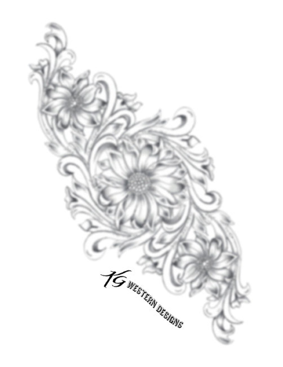 Daisy Sunflower Floral Vines DIY Leather Tooling Tracing - Etsy