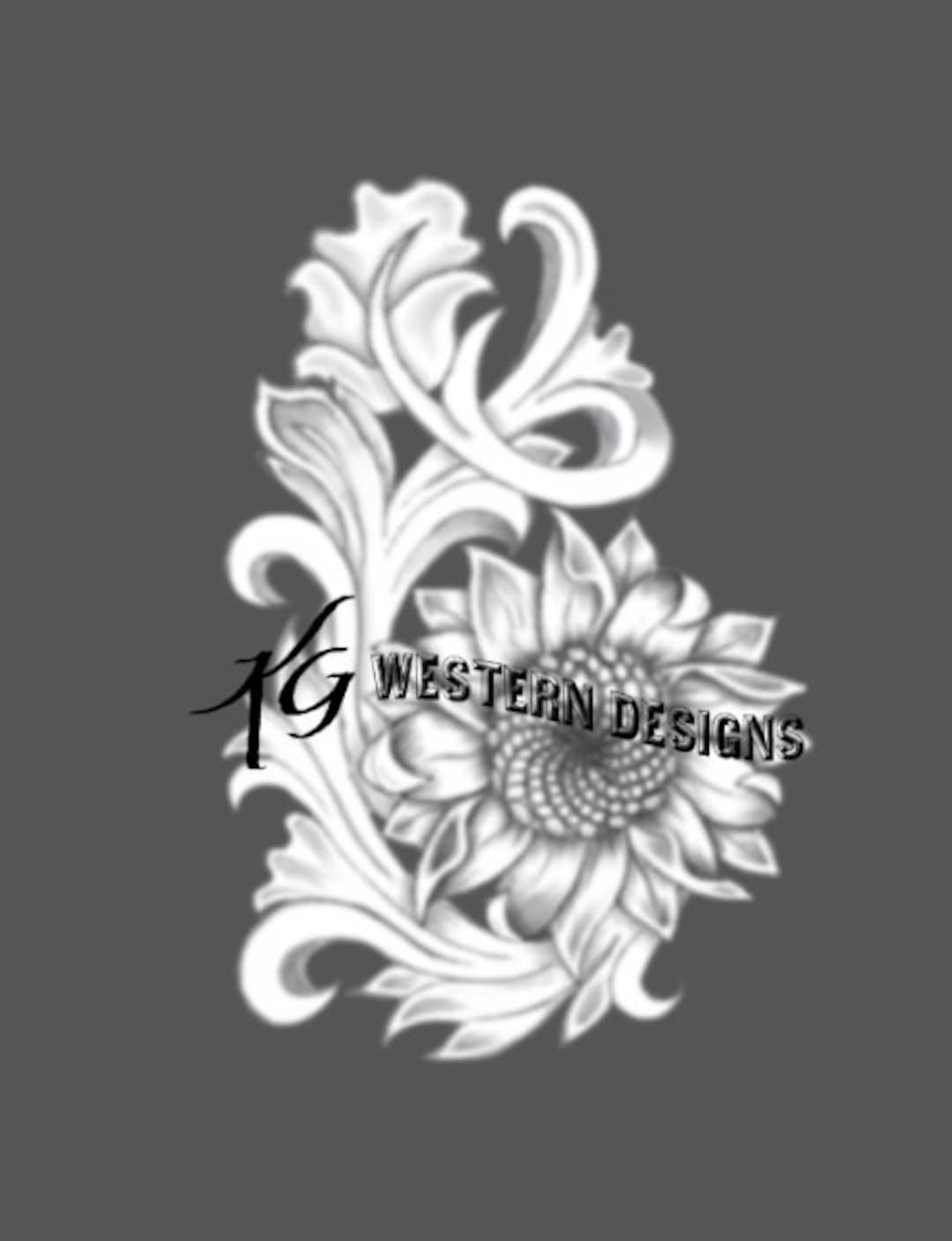 Leather Tooling Sunflower Spring Floral Vines Tracing Design Pattern - Etsy