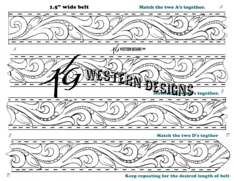 Leather Belt Pattern, Feathers, Vines and Scrolls, Tooling Design PDF ...