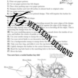 Leather Tooling Keychain Ring Fobs, Saddle Charms, Design Pattern Pack ...