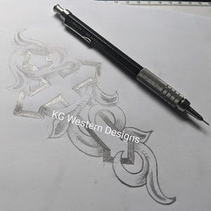 Western Cross-vines-leather Tooling Design Pattern - Etsy