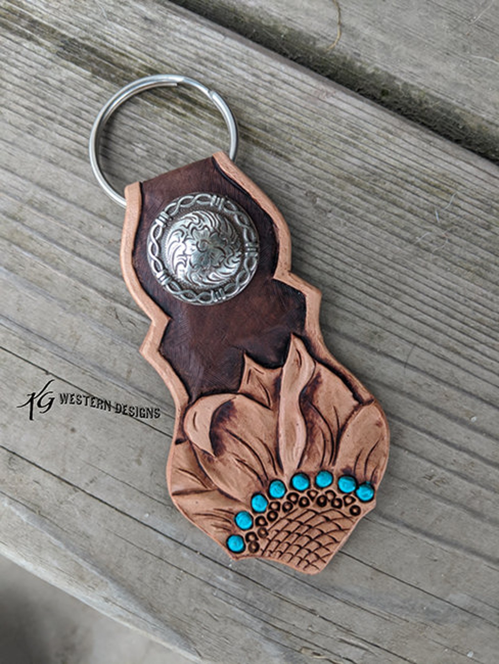 Leather Tooling Keychain Ring Fobs, Saddle Charms, Design Pattern Pack ...