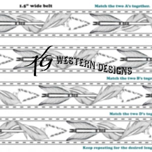 Arrow + Feathers Leather Belt Tooling Design Pattern Download - Etsy