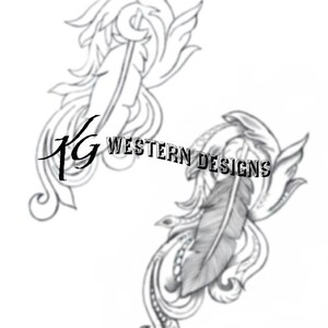 3 Pack Leather Tooling Feather-&-vines Tracing Designs Pattern PDF ...