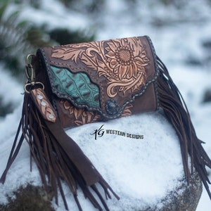 Leather Tooled Wallet Pattern PDF- Bi-fold Clutch With Fringe and Inlay ...