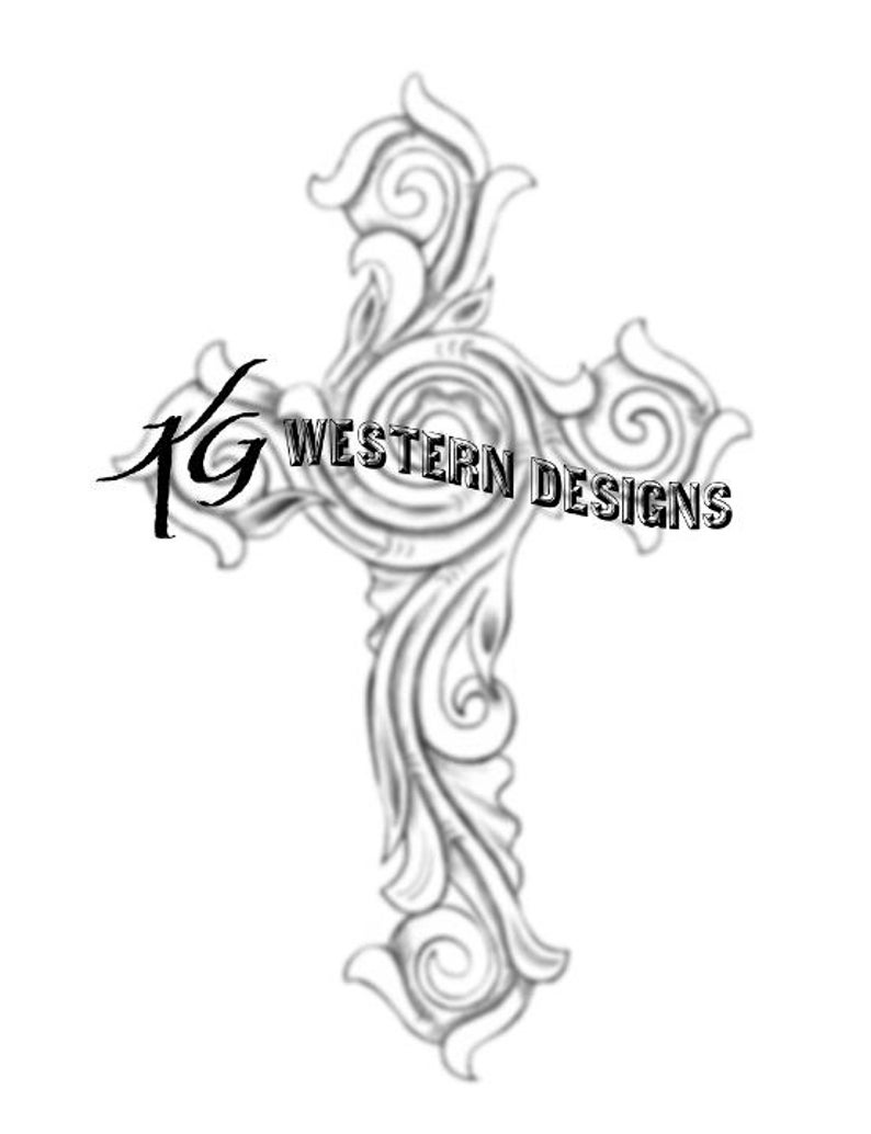 Western Cross Leather Tooling Tracing Design Pattern, Western ...