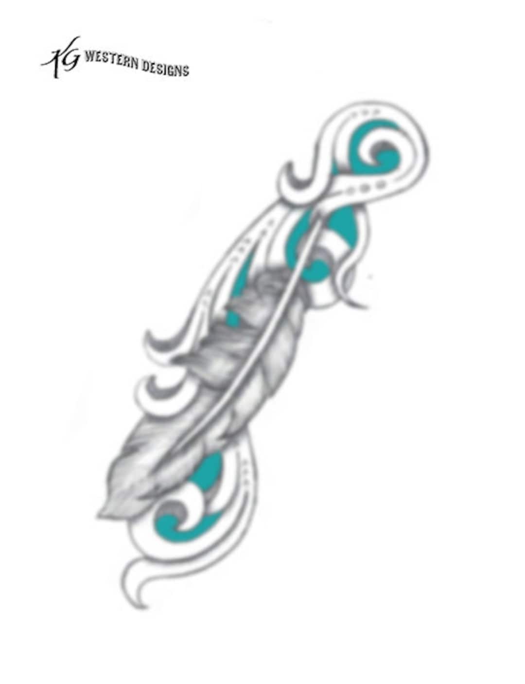 Feather & Vines Tracing Design Pattern PDF - Etsy