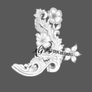 5 Western Filigree Design Bundle Pack, Boot, Cow Skull, Colt 45, Horse ...