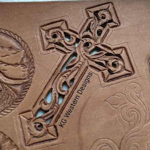 Western Cross Filigree Leather Tooling Tracing Design Pattern, Western ...
