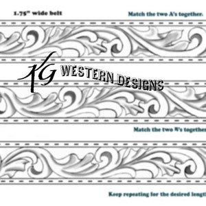 3 Leather Belts- PDF Pack- Western Tooling, Western Scrollwork, No ...
