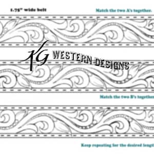 Leather Belt Pattern, Feathers, Vines and Scrolls, Tooling Design PDF Download - Etsy