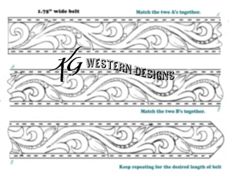 Leather Belt Pattern, Feathers, Vines and Scrolls, Tooling Design PDF ...