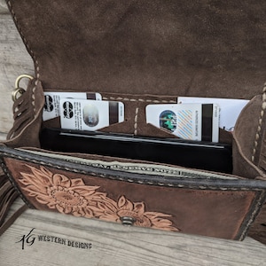 Leather Tooled Wallet Pattern PDF- Bi-fold Clutch With Fringe and Inlay ...