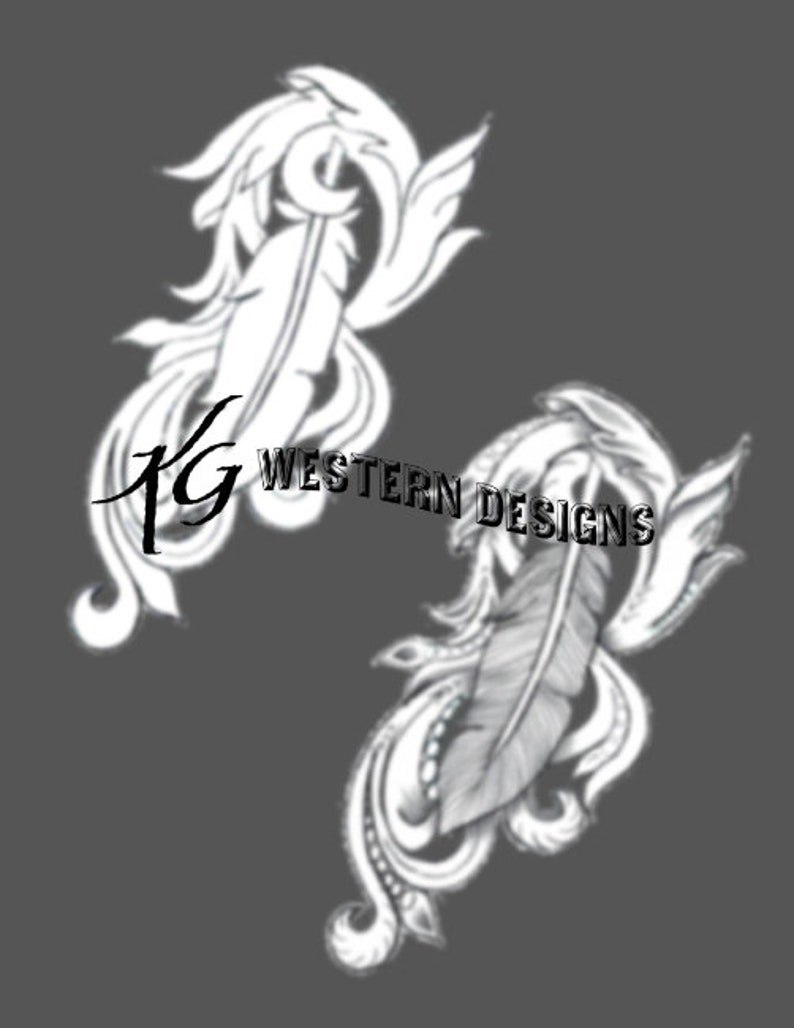 3 Pack Leather Tooling Feather-&-vines Tracing Designs Pattern PDF ...