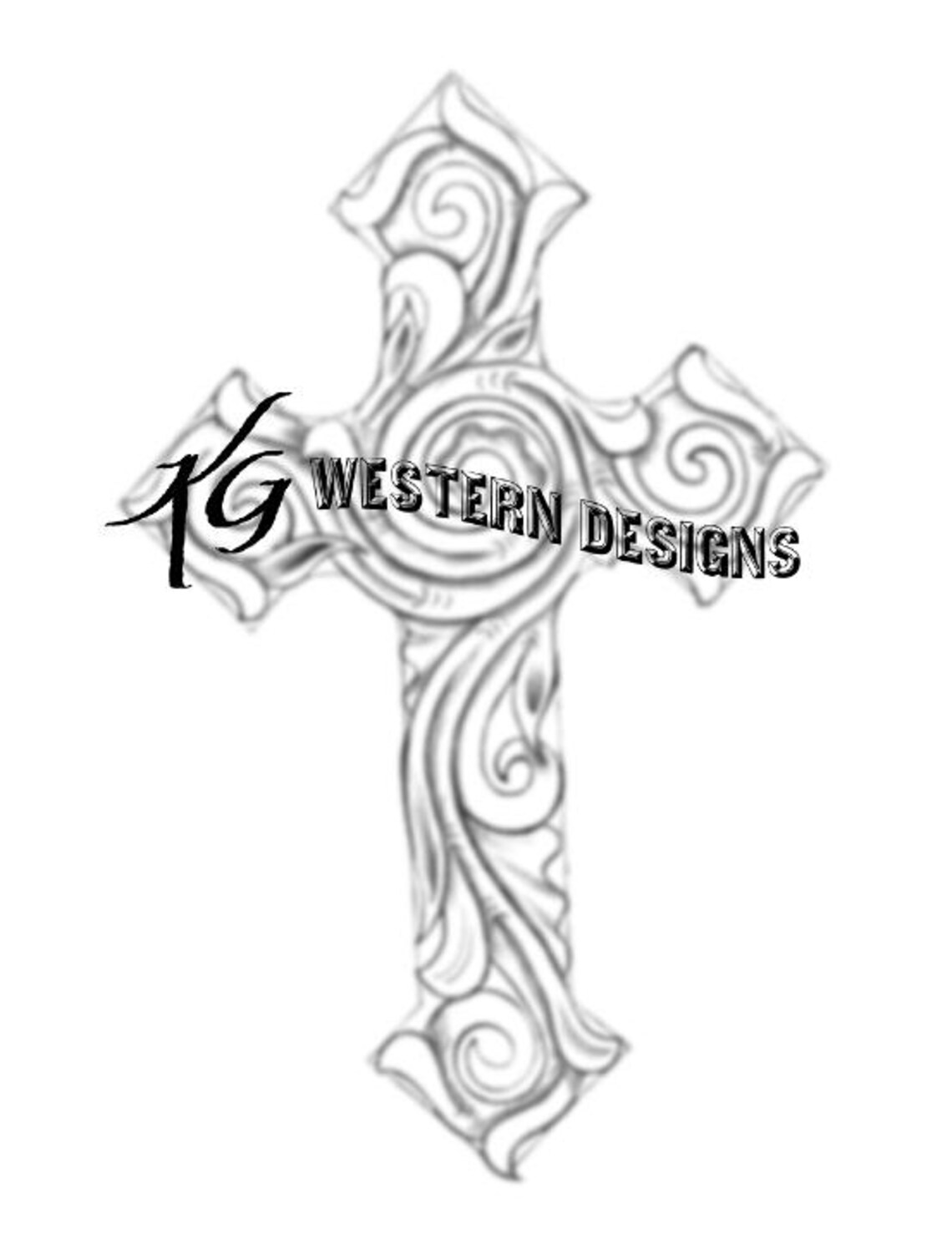 Western Cross Leather Tooling Tracing Design Pattern, Western ...