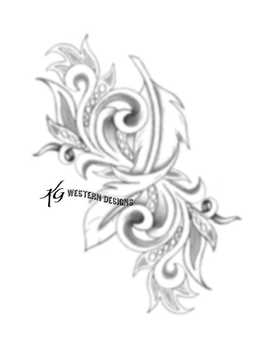 Twisted Feather-&-vines- Leather Tooling Tracing Design Pattern - Etsy