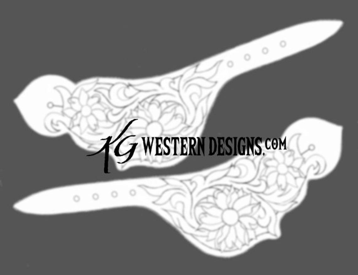 Spur Straps Pattern Template- Floral, Sunflowers, Daisy's- Western ...