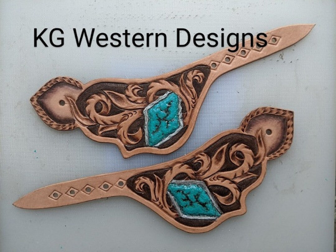 Leather Spur Strap Pattern PDF -tooling Template- Turquoise Stone With ...