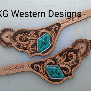 Leather Spur Strap Pattern PDF -tooling Template- Turquoise Stone With ...